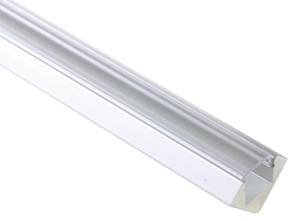 ALUMINIUM PROFIEL VOOR LEDSTRIPS 2M HOEK 45 GRADEN HELDERE DIFFUSER ...